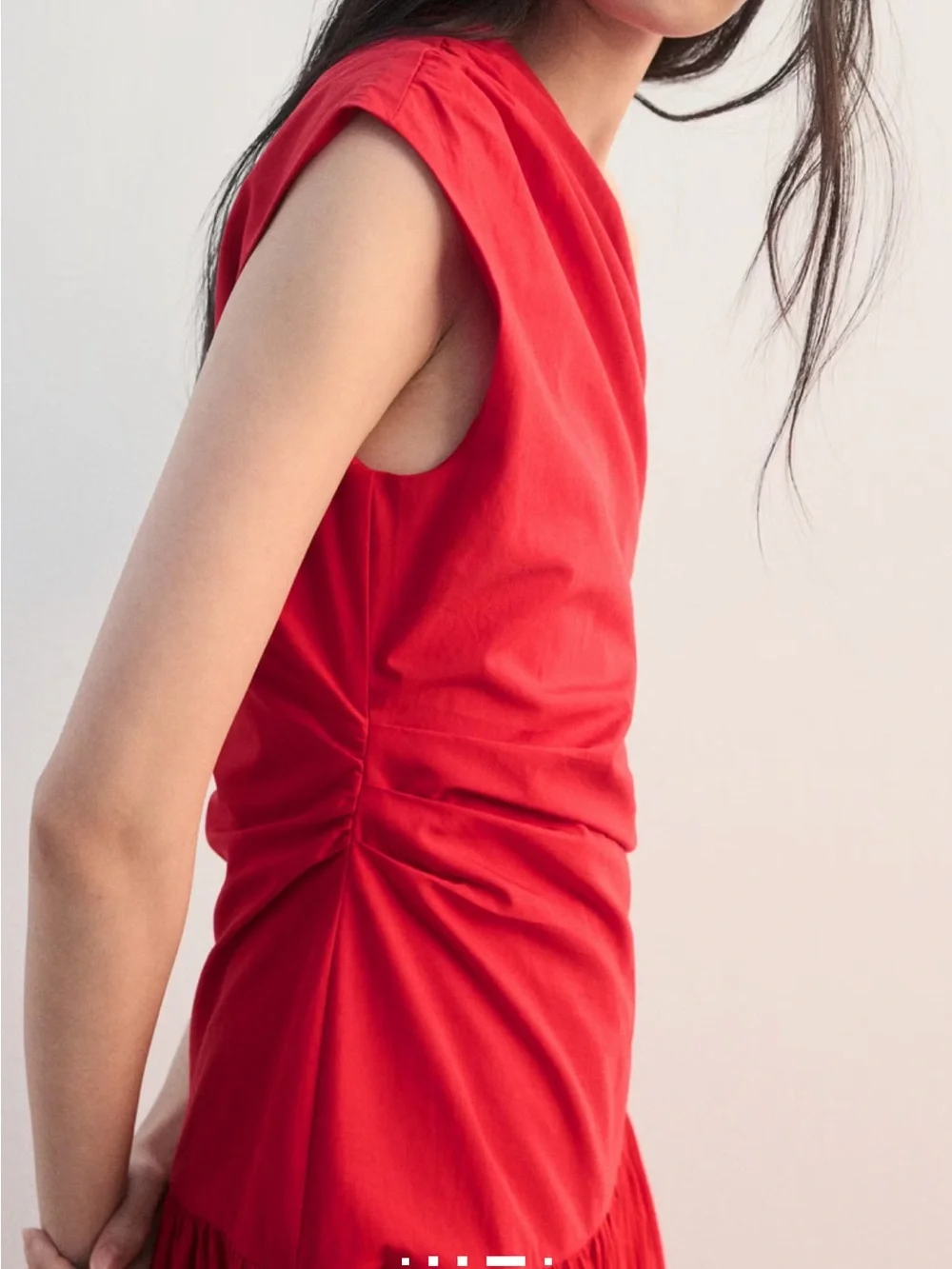 Mango | Dresses | Mango Oneshoulder Red Maxi Dress Asymmetrical Pleated ...